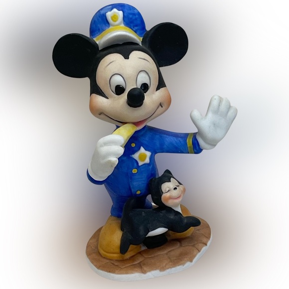 Disney | Accents | Disney Police Mickey Mouse Porcelain Bisque Figurine ...